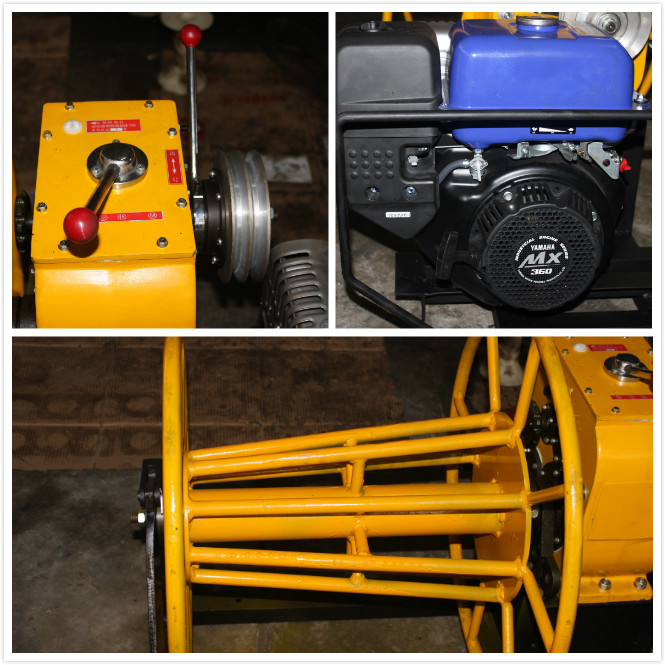 3 Ton Wire Rope Take Up Winch , Cable Reel Winch With YAMAHA Gas Engine