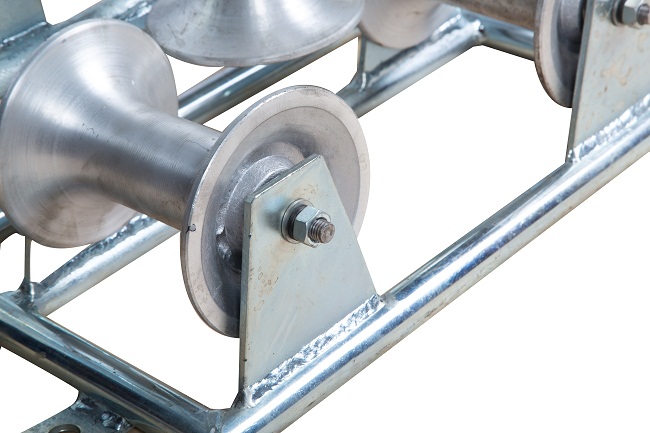 Triple Corner Ground Cable Pulling Roller With Aluminum Alloy Wheels