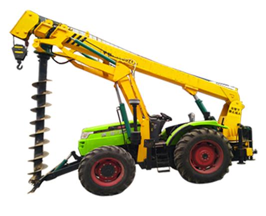Tower Erection Tools 100HP Tractor Mounted Digger Machine With Crane ...