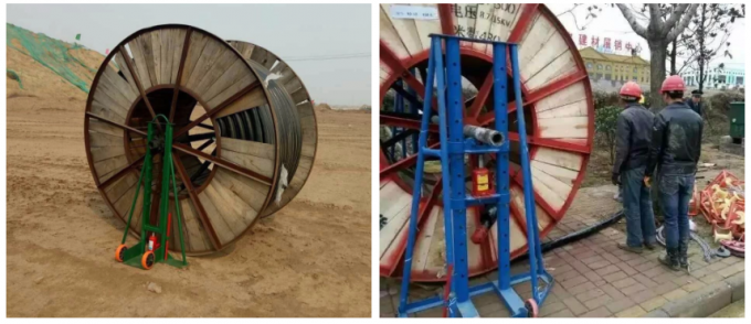 10 Ton Hydraulic Cable Drum Stand , Cable Jacks Stands For Cable Stringing