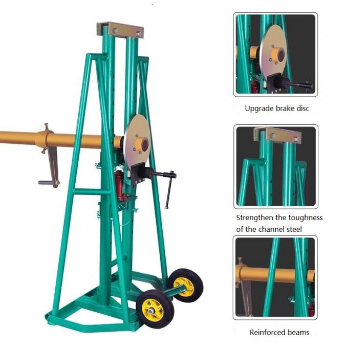 5t Capacity Cable Drum Jack Stand Cable Reel Stand With Brake