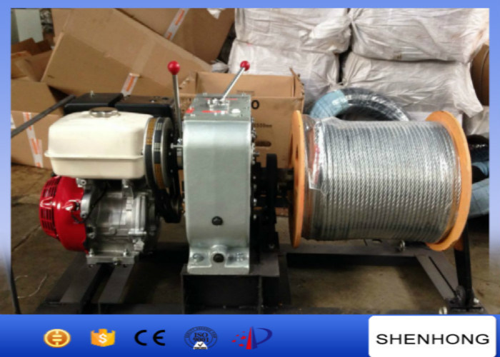 HONDA Gas Engine Wire Rope Capstan Hoist / Cable Pulling Winch For Line ...