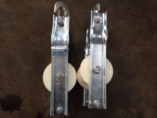 Galvanized Nylon Sheave Aerial Cable Pulley Block For Conductors